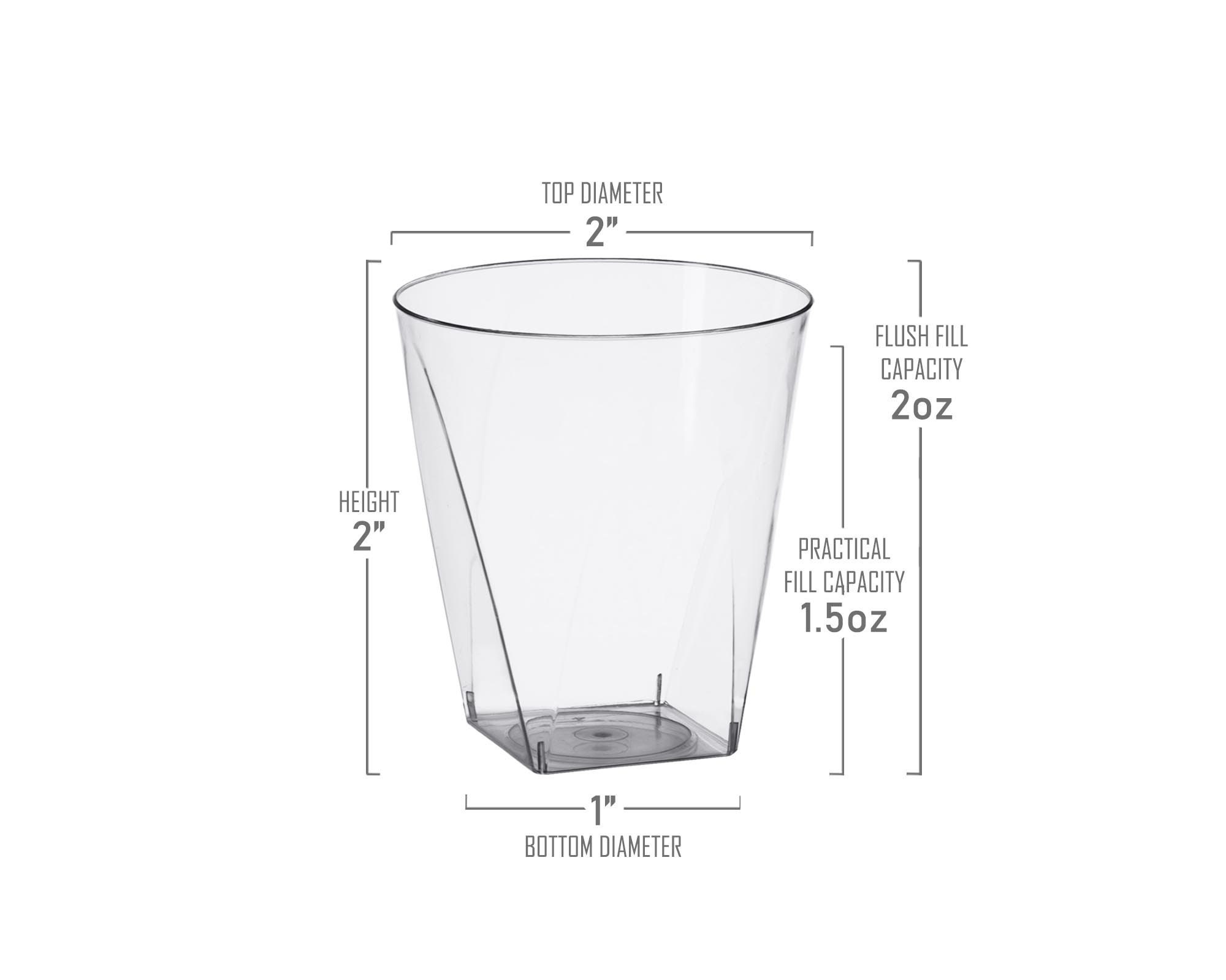 Clear Square Bottom Round Top Disposable Plastic Party Cups, Shot Cups ...
