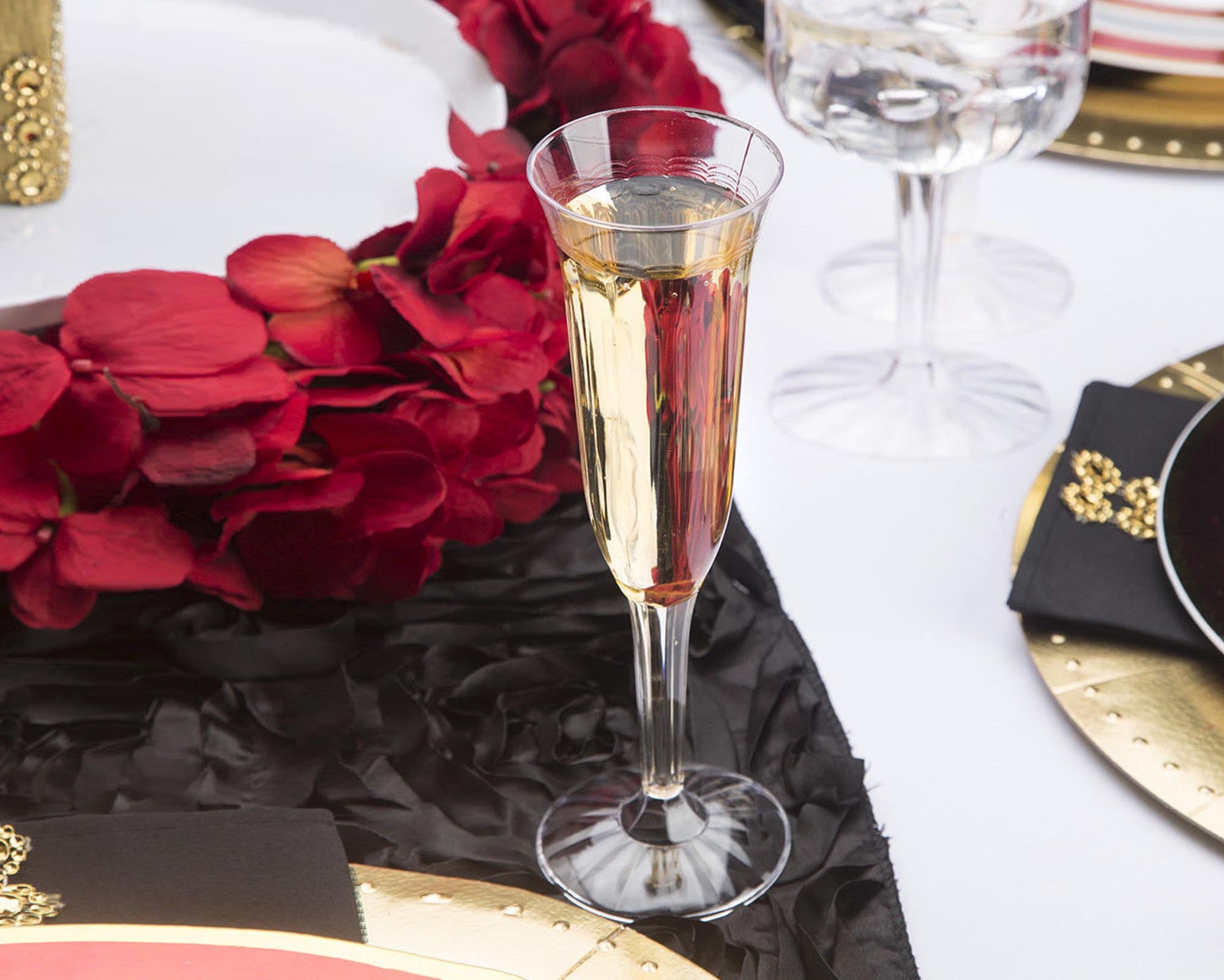 Fancy Champagne Flutes Disposable Plastic Wine Glasses - Etsy