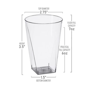 Clear Square Bottom Round Top Disposable Plastic Party Cups, Shot Cups ...