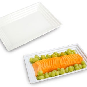 Groove Rectangular Serving Trays, Disposable Plastic Serving Trays ...