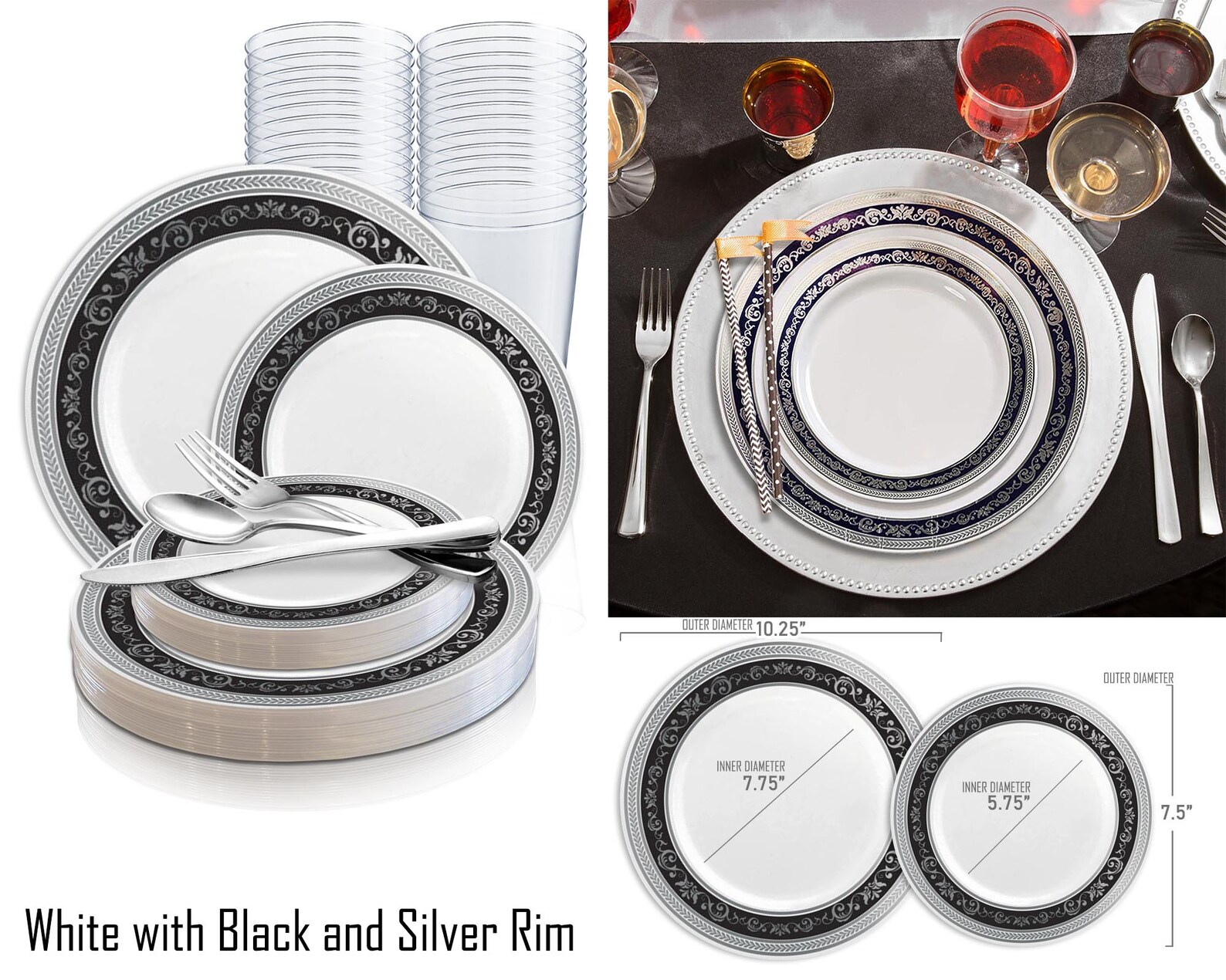 Vibrant Royal Dinnerware Party Package Disposable Plastic Set | Etsy