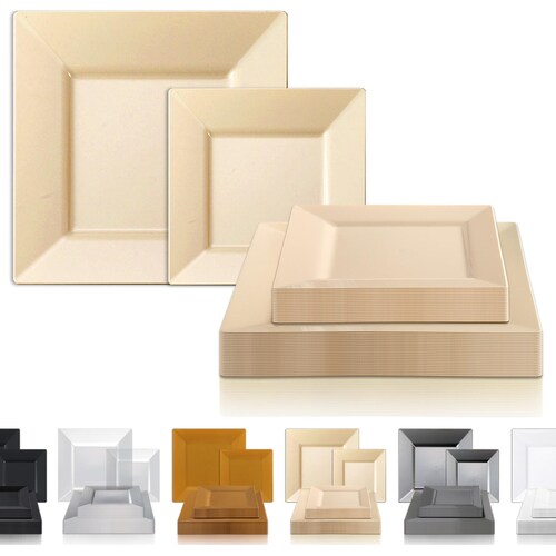 Large Square Dinner Plates or Salad Plates Modern Disposable - Etsy