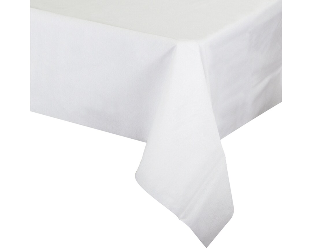 White Linen-like Tablecloth, 50" X 108", Disposable Tissue - Etsy