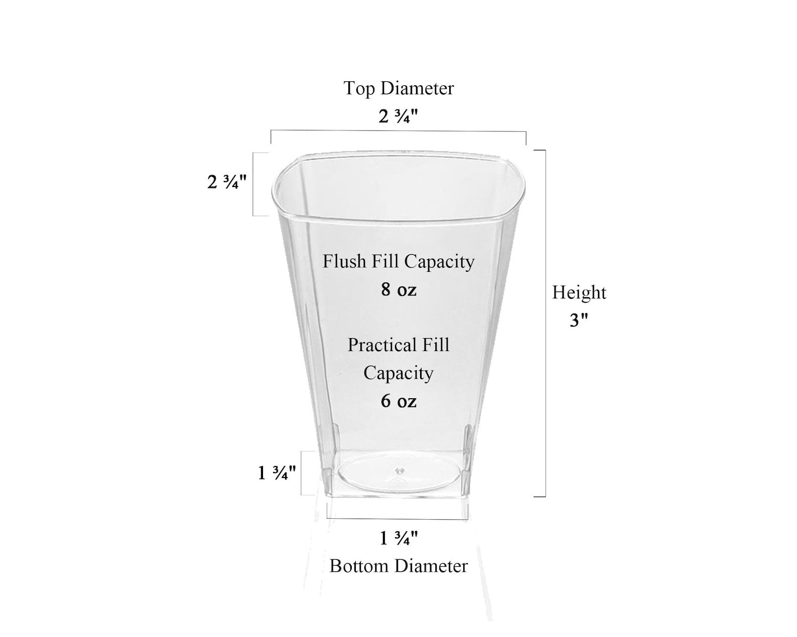 Fancy Disposable Hard Plastic Cups, Round Cups, Square Cups, Clear ...