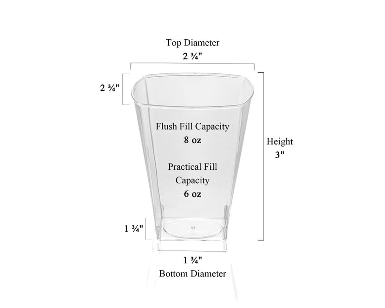 Fancy Disposable Hard Plastic Cups, Round Cups, Square Cups, Clear ...