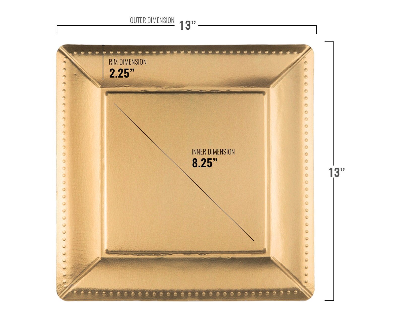 Disposable Square Edge Beaded Paper Charger Plates 13 - Etsy