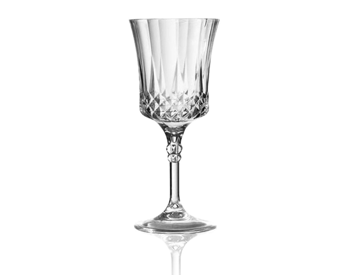 Elegant Crystal Cut Plastic Wine Goblets, Crystal Clear, 11 Oz Fancy ...