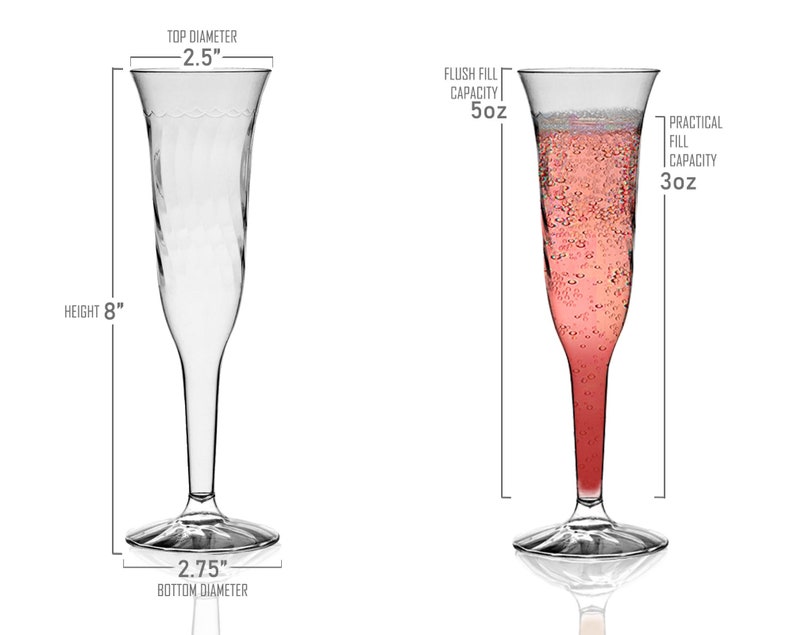 Fancy Champagne Flutes Disposable Plastic Wine Glasses - Etsy