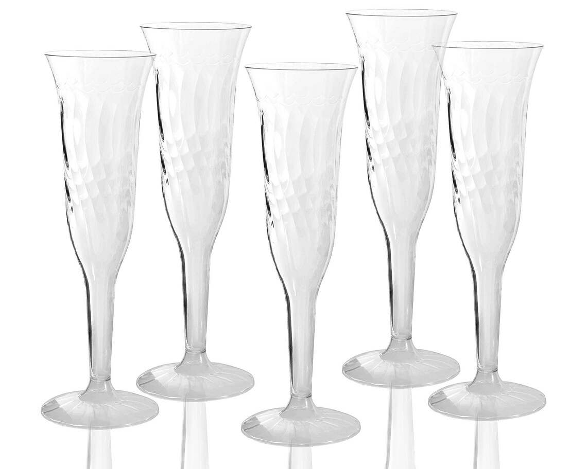 Fancy Champagne Flutes Disposable Plastic Wine Glasses - Etsy