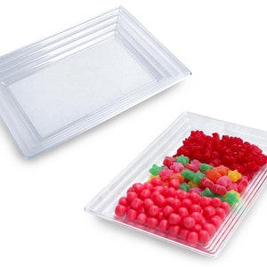 Groove Rectangular Serving Trays, Disposable Plastic Serving Trays ...