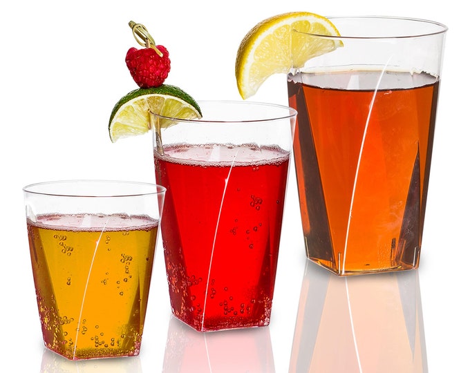 Crystal Clear Round Party Cups Disposable Plastic Cups Fancy - Etsy