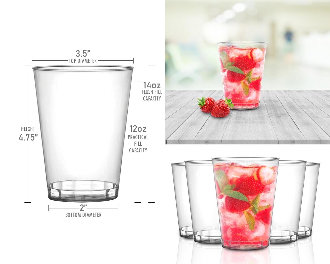 Crystal Clear Round Party Cups, Disposable Plastic Cups, Fancy Tumblers ...