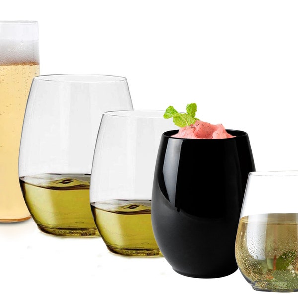 Plastic Stemless Wine Glasses - Etsy