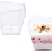 Clear Square Disposable Plastic Mini Sample Dessert Cups, Parfait Cups ...