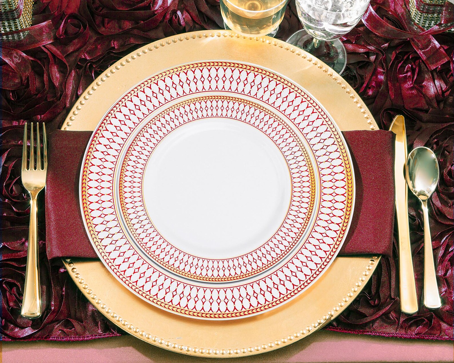 Elegant Disposable Plastic Plates, White Dinner Plates, Salad Plates ...