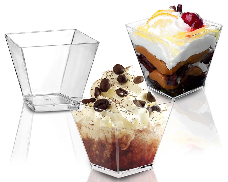 2oz Disposable Clear Plastic Square Mini Sample Dessert Cube - Etsy
