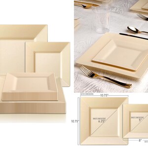 Large Square Dinner Plates or Salad Plates Modern Disposable - Etsy