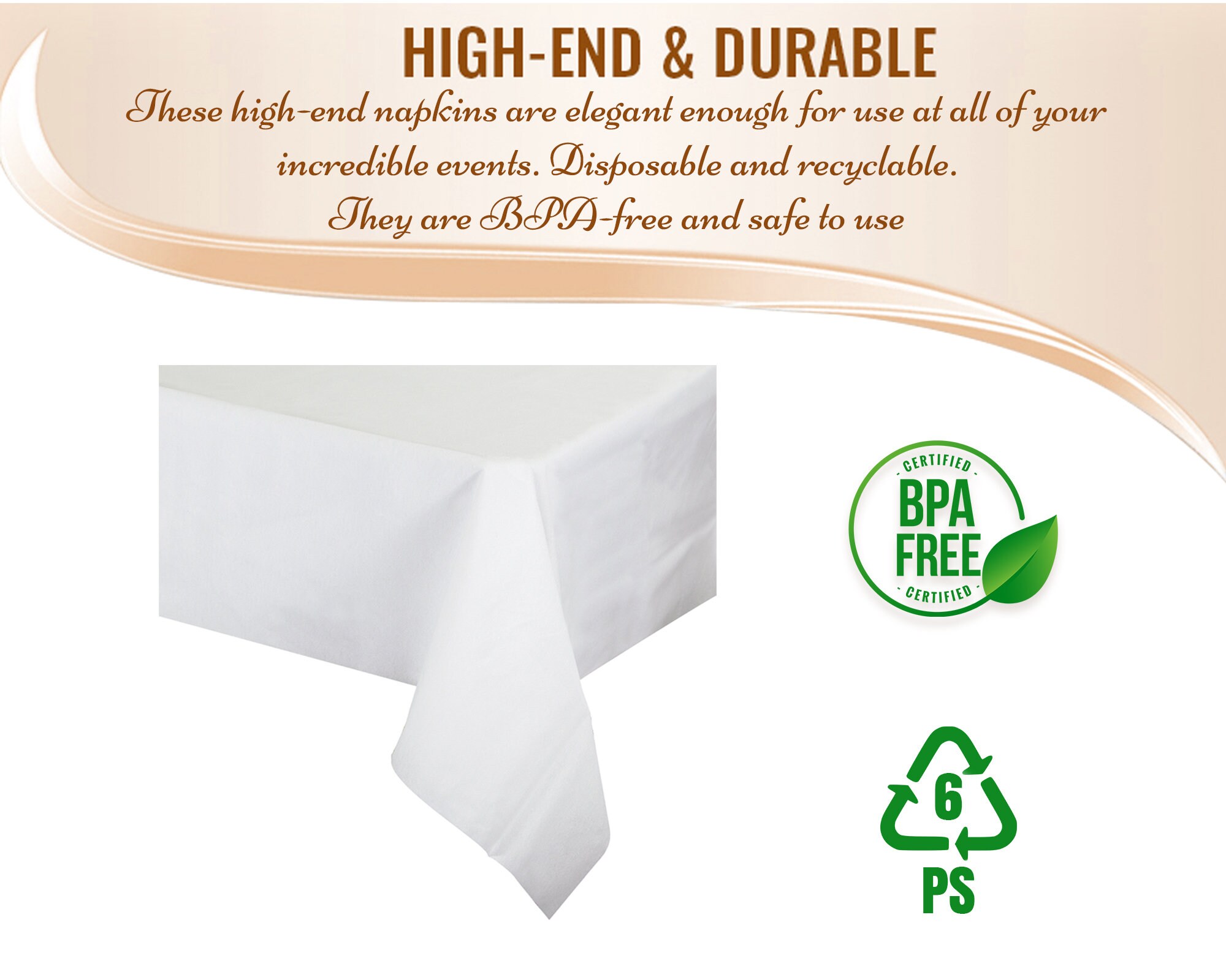 50" X 108" White Rectangular Linen-like Tablecloths, Disposable Cloth ...