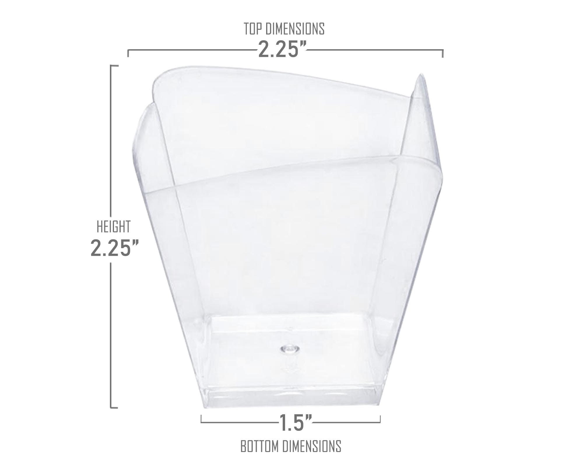Clear Square Disposable Plastic Mini Sample Dessert Cups, Parfait Cups ...