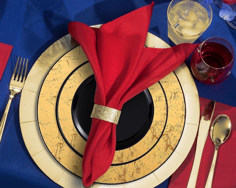 Shiny Gold Marble Dinner Plates or Salad Plates Vibrant - Etsy