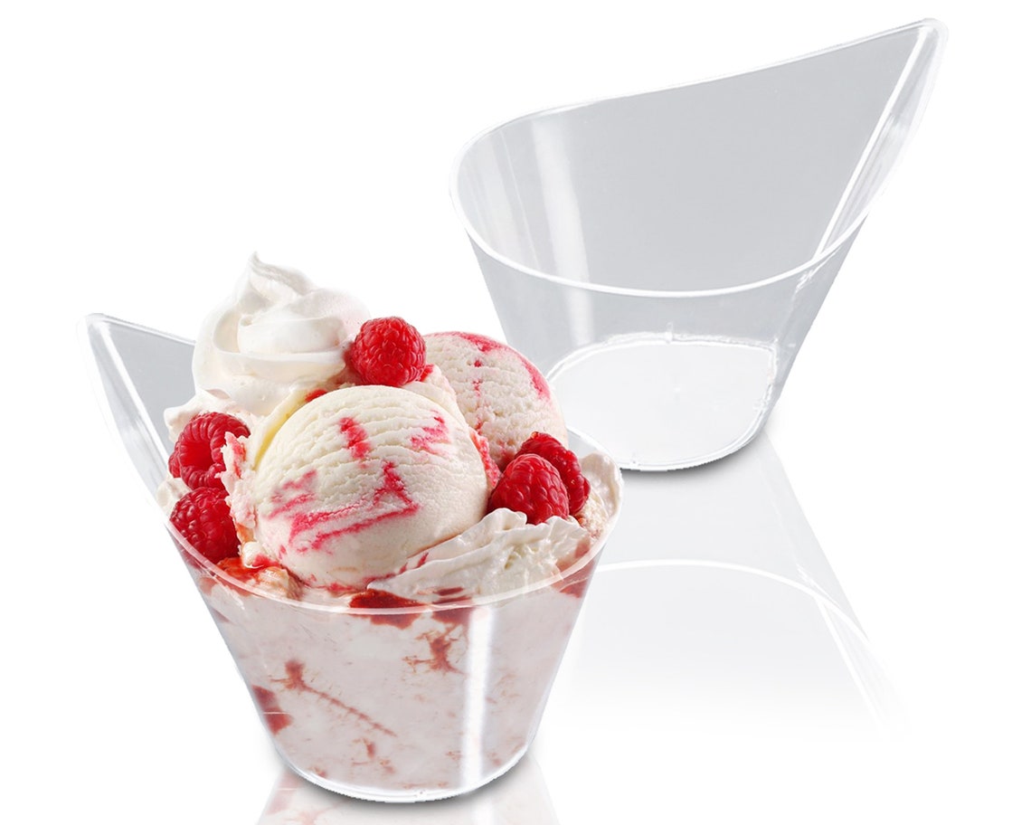 Clear Teardrop Disposable Plastic Mini Sample Dessert Cups, Parfait ...