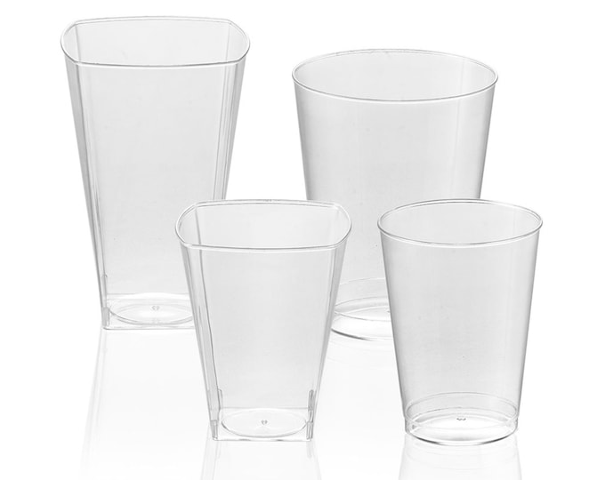 Crystal Clear Round Party Cups Disposable Plastic Cups Fancy - Etsy