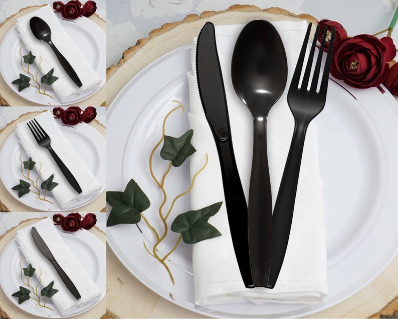 Fancy Plastic Cutlery, Disposable Dinner Spoons, Dinner Forks, Dinner ...