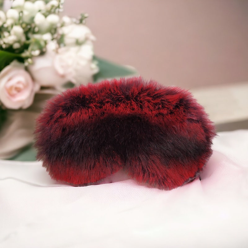 Red and Black Furry Mask - Etsy