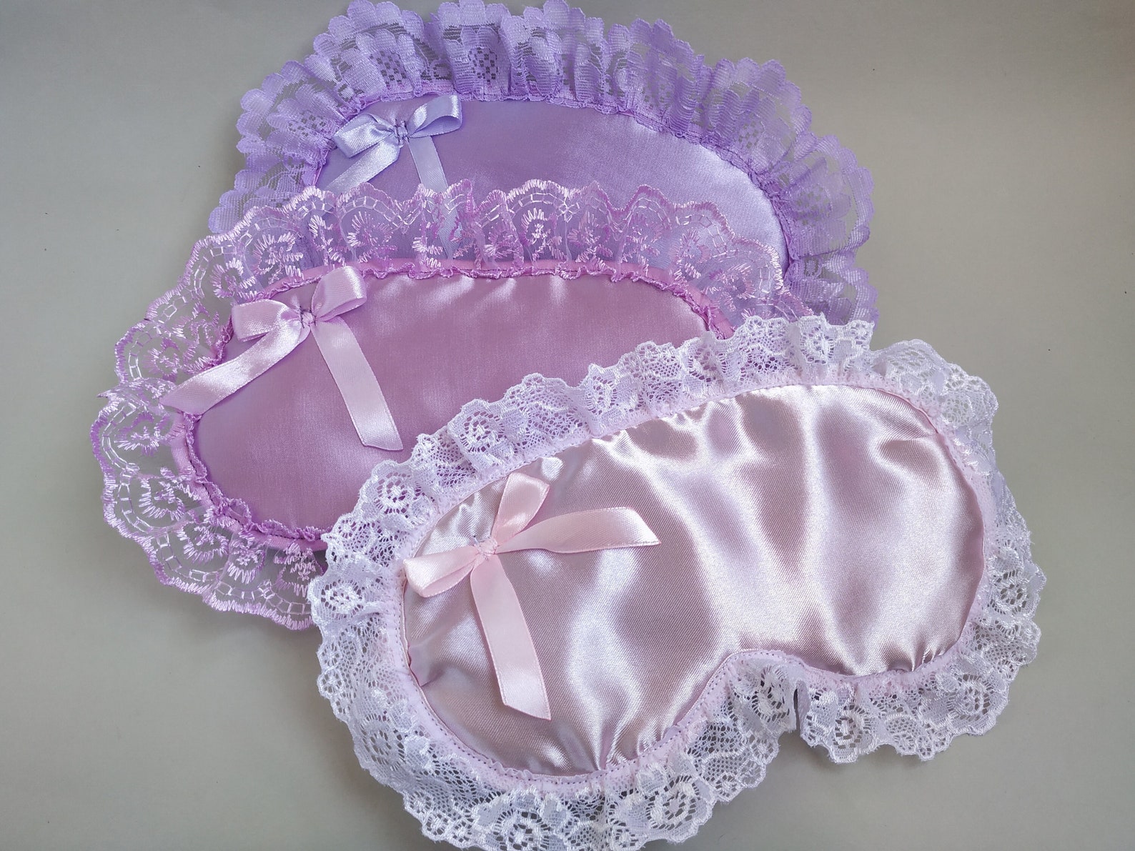 Best Pink, Purple, Lavender Satin & Beautiful Lace Sleep Mask, Amazing ...