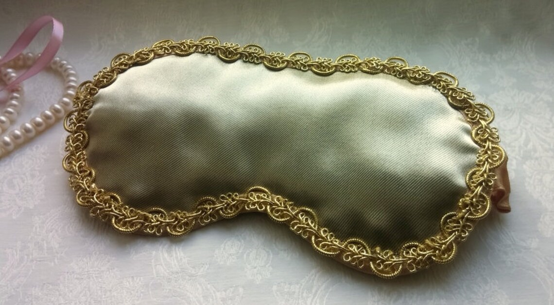 Best Satin With Gold Sleep Mask Amazing Boudoir Style - Etsy