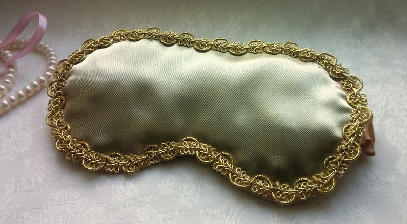 Best Satin With Gold Sleep Mask, Amazing Boudoir Style Sleeping Mask ...