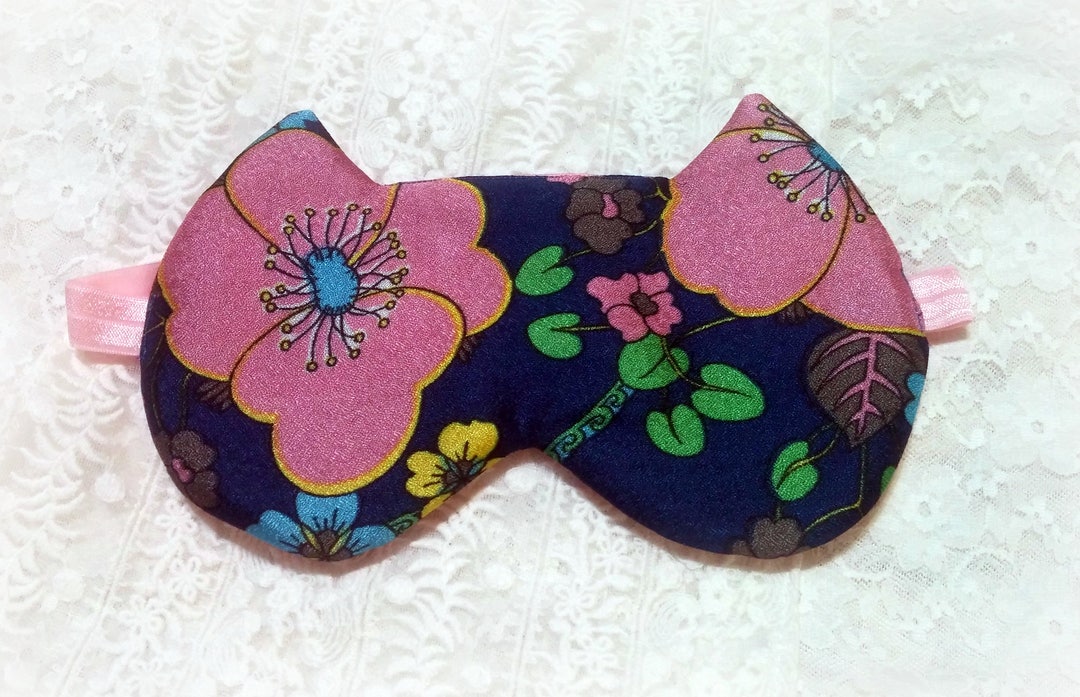 Cat Sleep Mask "spring Flowers" Cat Underwear Handmade Kitty Sleep Mask ...