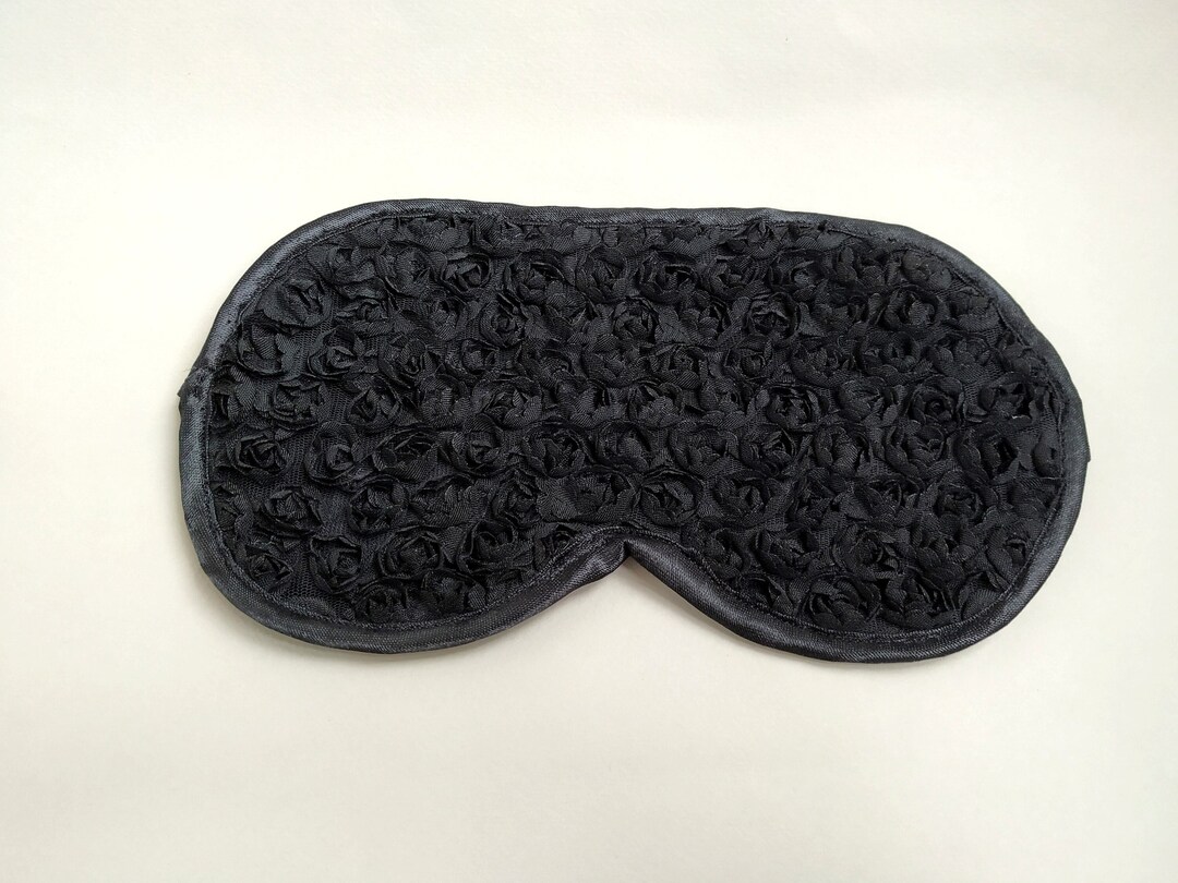 Black 3D Flowers Sleep Mask, Cute Eye Cover Sleep Mask, Birthday Gift ...
