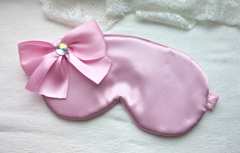 Pink Blackout Sleep Mask Satin Headmade Sleep Mask With Big - Etsy