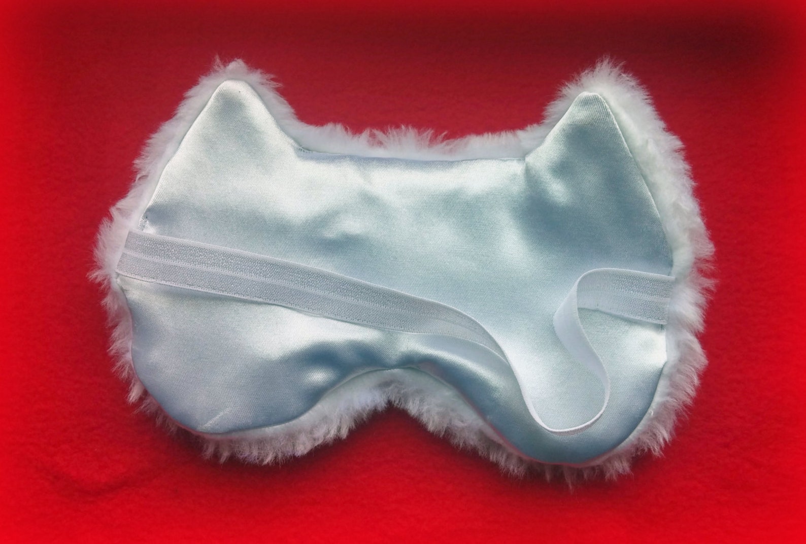 White Furry Cat Sleep Mask Cute Fluffy Fur Kitty Eye Mask | Etsy