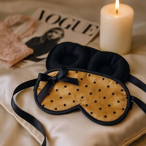3D Gold Sleep Mask for Lash Extensions Satin Eye Mask With Deep Eye ...