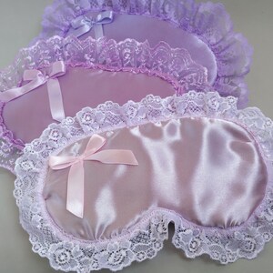 Best Pink, Purple, Lavender Satin & Beautiful Lace Sleep Mask, Amazing ...