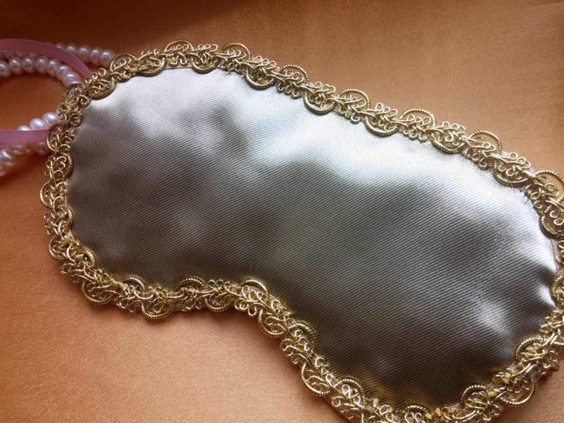 Best Satin With Gold Sleep Mask Amazing Boudoir Style | Etsy