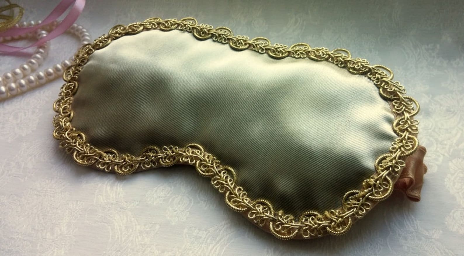 Best Satin With Gold Sleep Mask Amazing Boudoir Style - Etsy