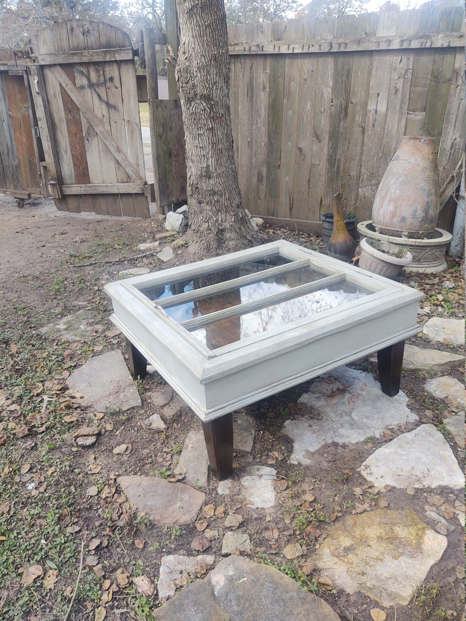 Shadow Box Display Table 3 Pane Antique Window Coffee Table - Etsy