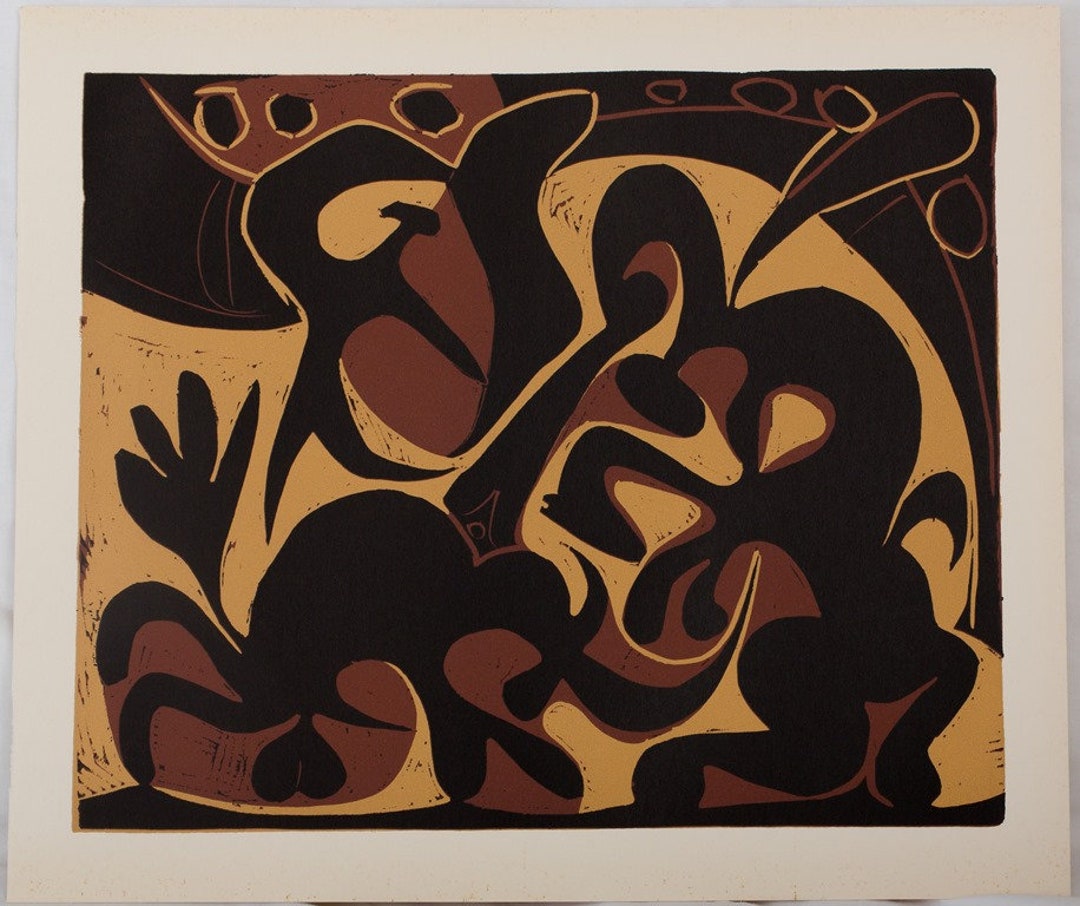 Pablo PICASSO: Pique En Noir Linocut 1962 - Etsy