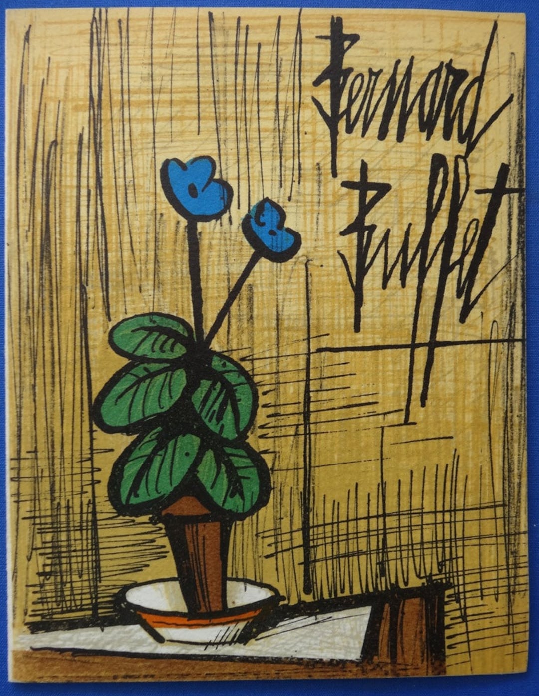 Bernard Buffet : Small Blue Primrose, Original Lithograph Signed - Etsy