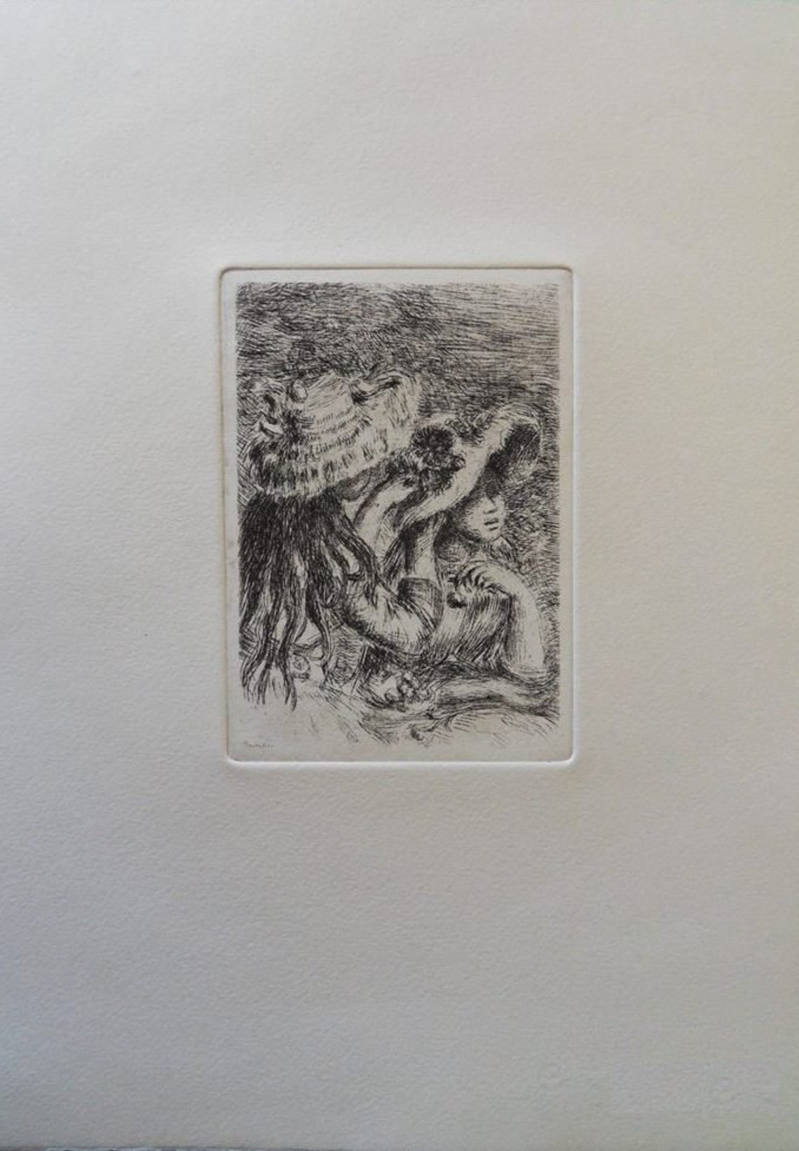 Pierre-auguste RENOIR: the Pinned Hat Original Engraving | Etsy