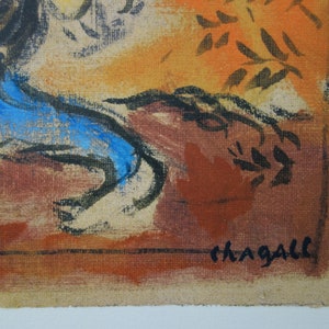 Marc CHAGALL : Jacob's Struggle With the Angel Signed Lithograph With ...