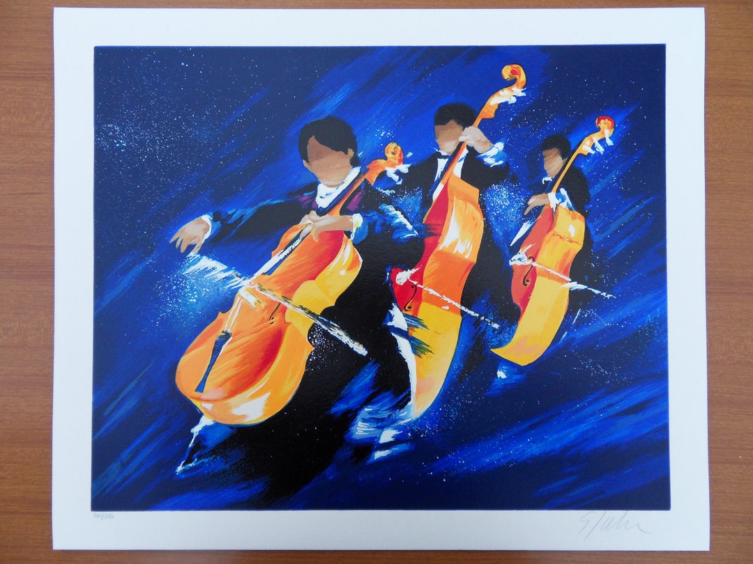 Victor SPAHN: Double Bass Trio Concert, Signed and Numbered Screen ...