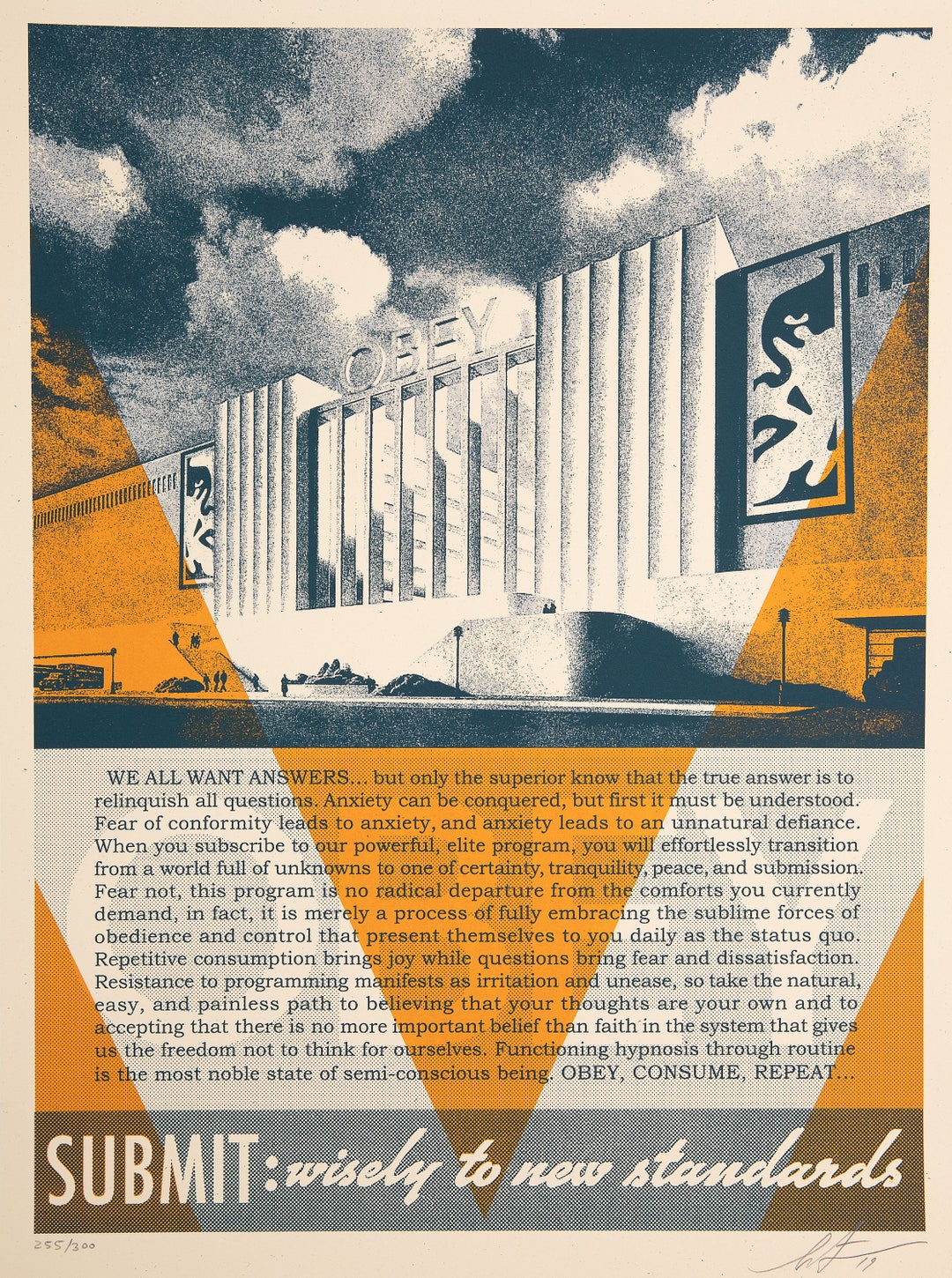 Shepard Fairey obey Giant: Obey Conformity Factory in Yellow Signed ...