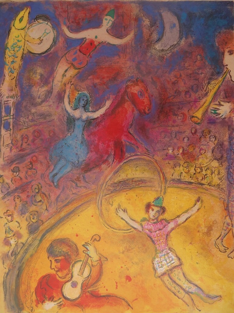 Marc Chagall The Circus Original Vintage Poster 1982 Etsy