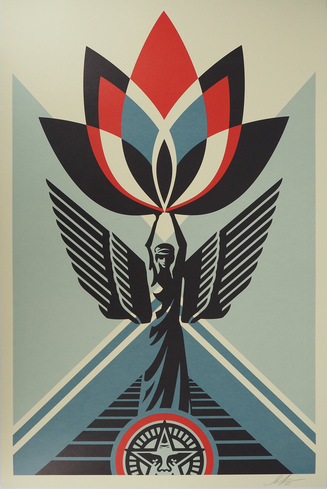 Shepard FAIREY OBEY: Lotus Angel Original Signed Screenprint BONUS - Etsy