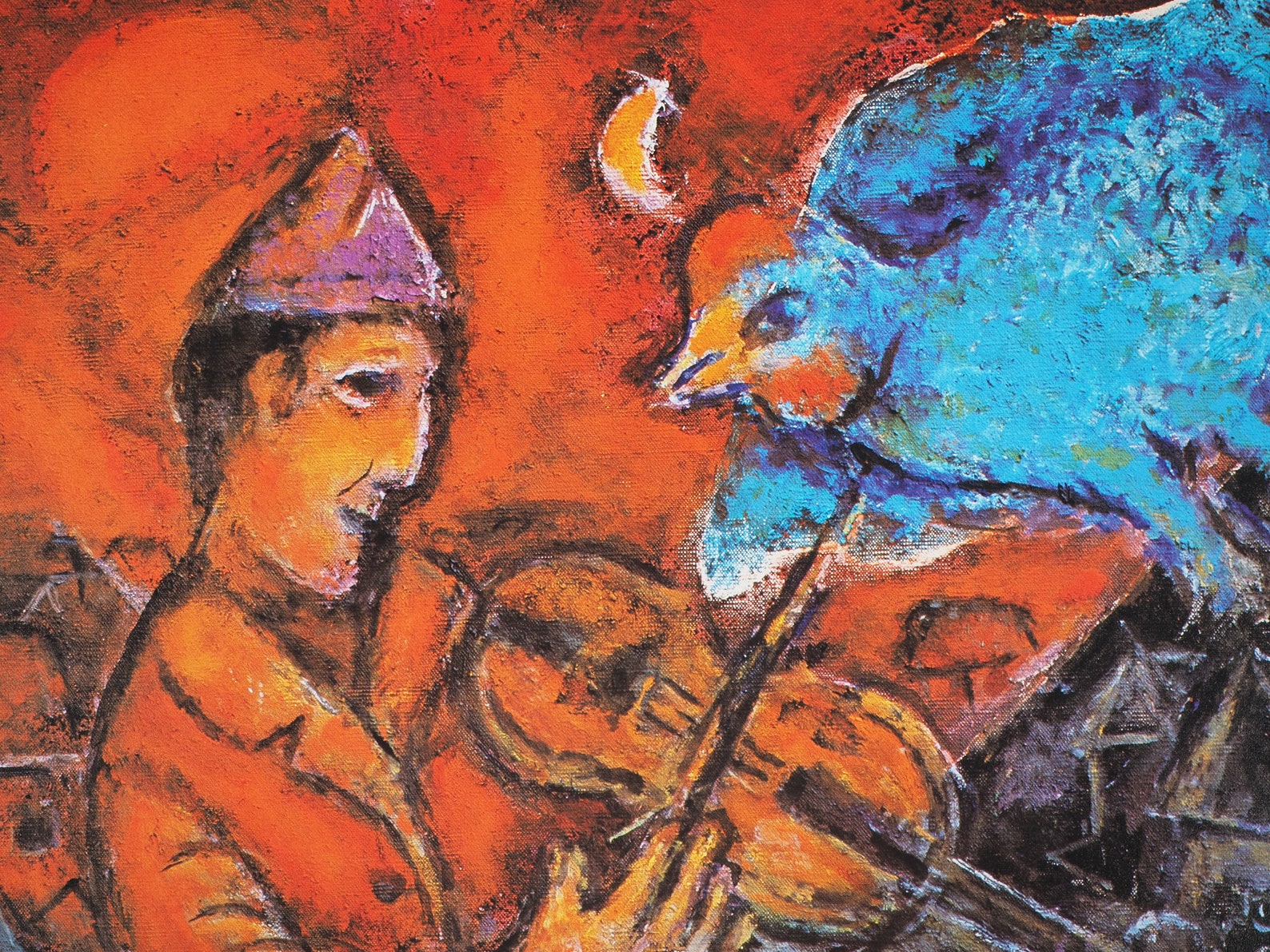 Marc CHAGALL: Der Geiger über der Stadt Original signiertes Vintage ...