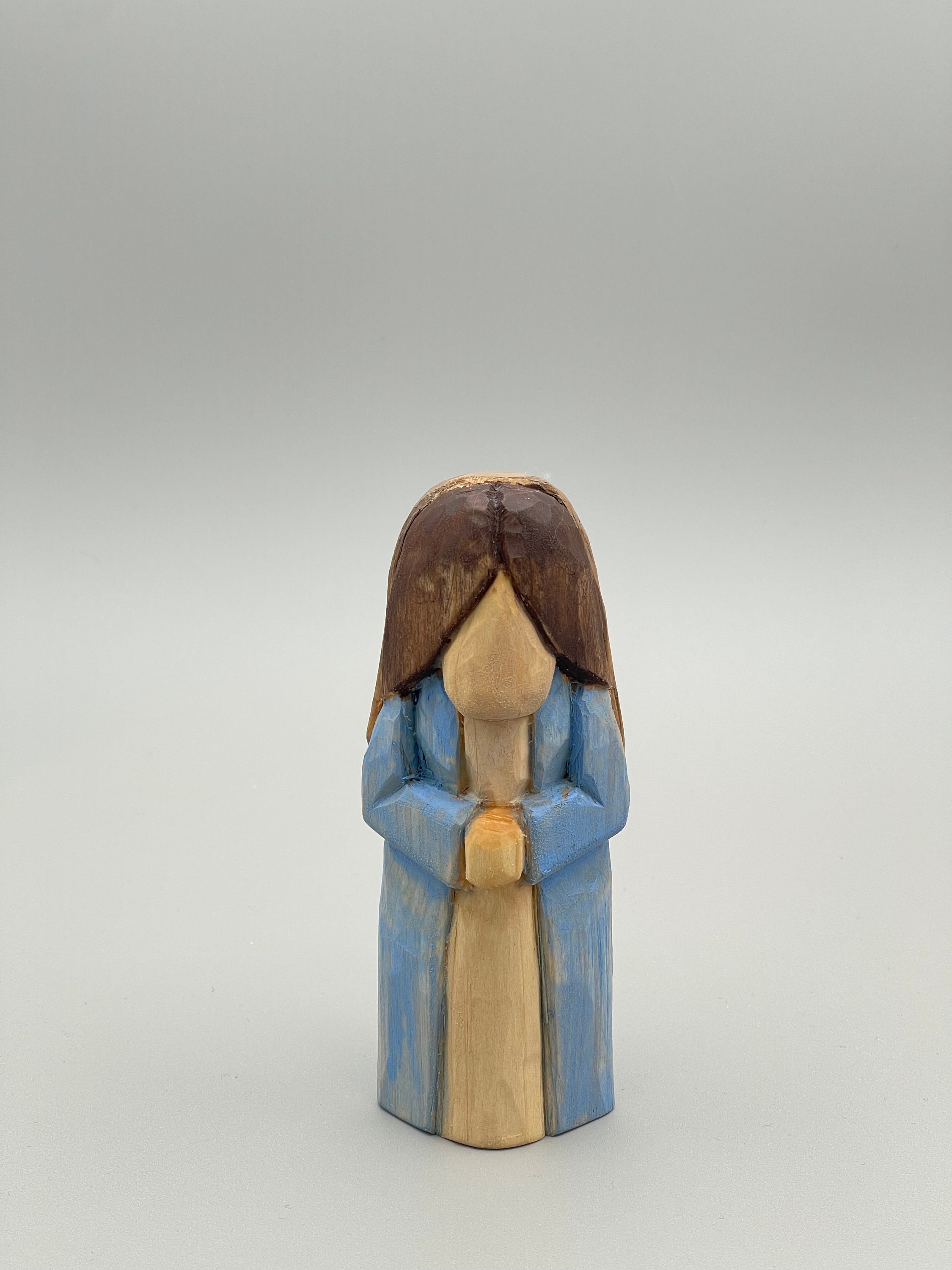 Hand Carved Wood Nativity Trio - Etsy